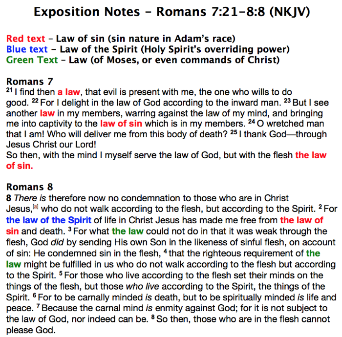 Romans 7 Bible Study – Audio – May 5, 2017 - The Eternal Purpose